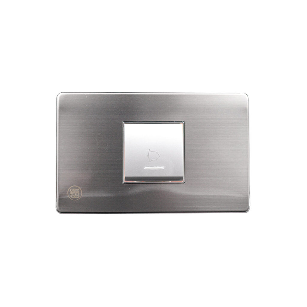 INTERRUPTOR TIMBRE ALUMINIO PLATEADO - Hyper Eléctricos