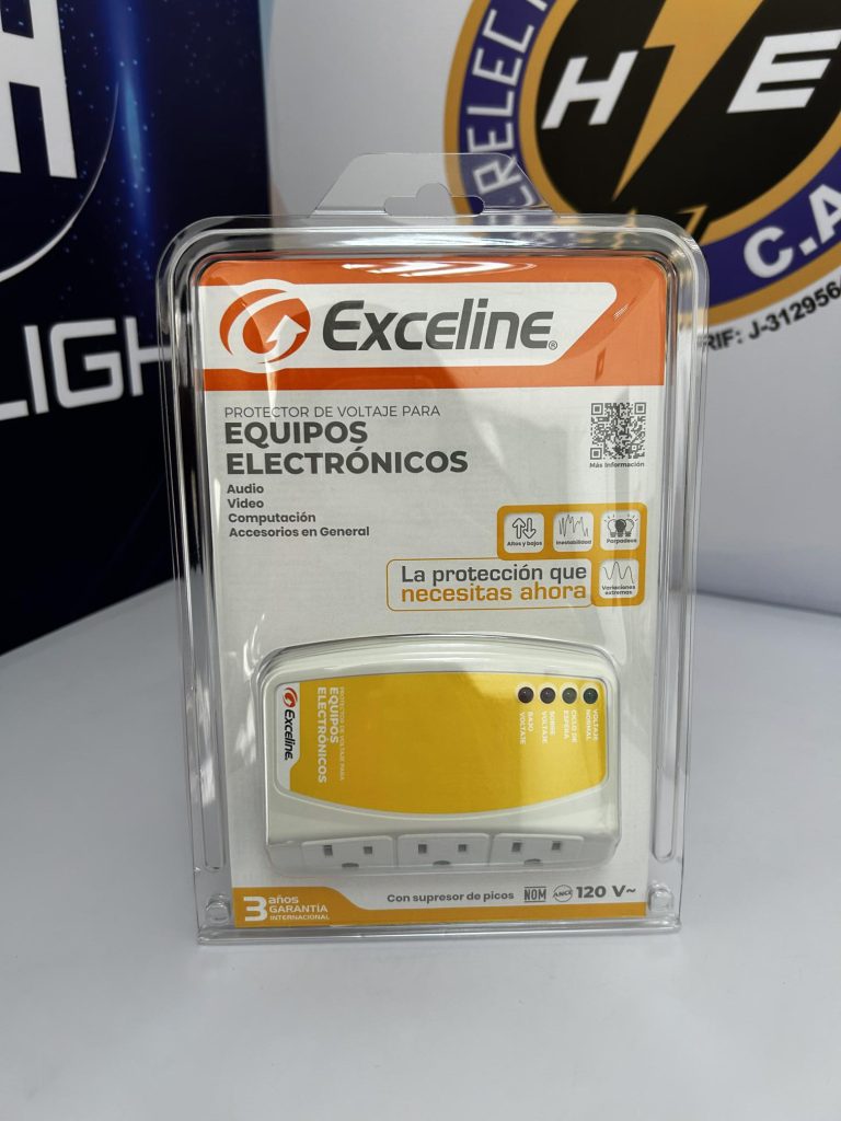 PROTECTOR DE VOLTAJE ELECTRONICO 3 TOMAS 120V - Hyper Eléctricos