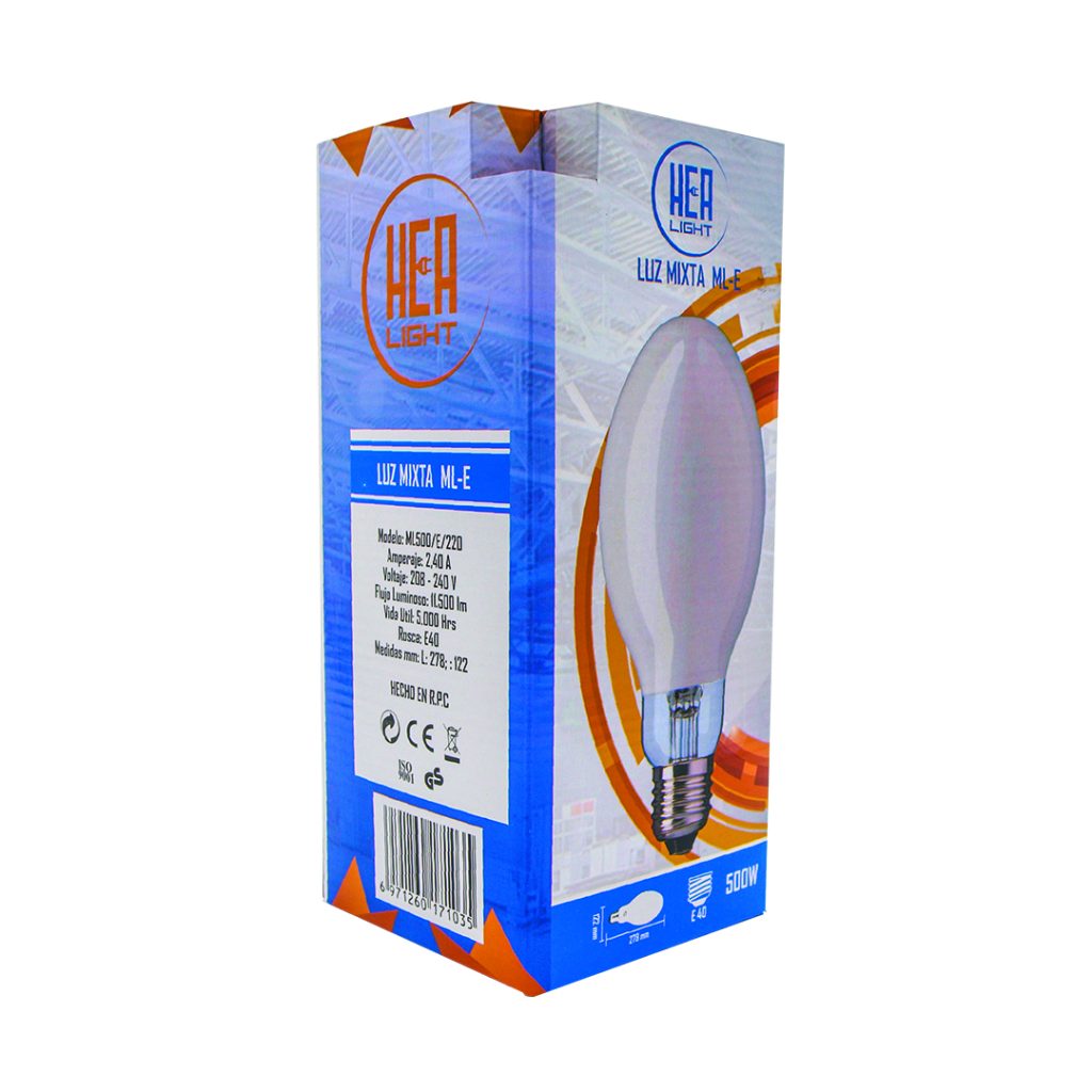 BOMBILLO TUBULAR V/S 400W E-40 220V HEA LIGHT - Hyper Eléctricos